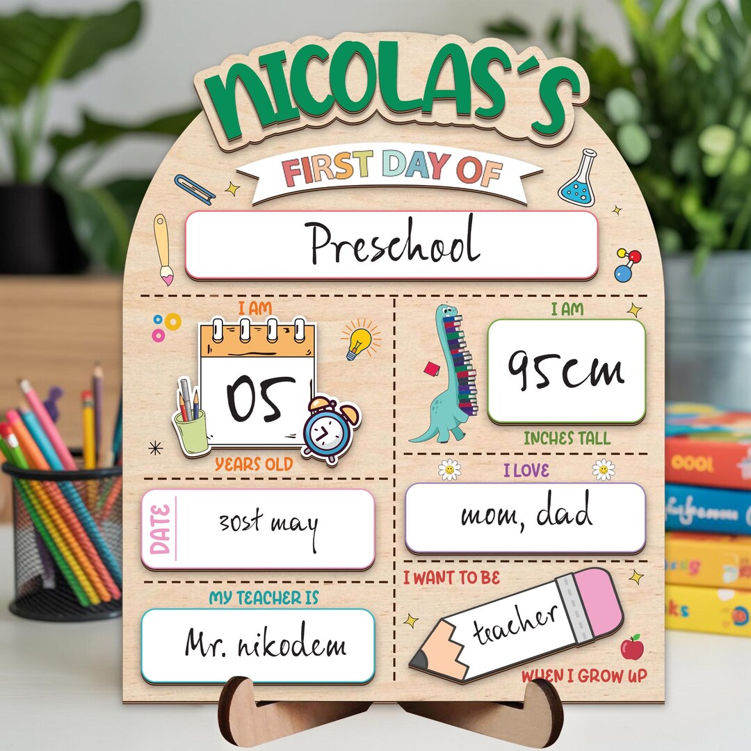 Custom First & Last Day of School Sign, First Day of School Sign, Back ...