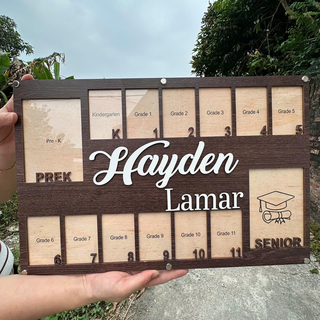 Custom Pre K to Graduation School Photo Frame, Grade School Photo Frame ...