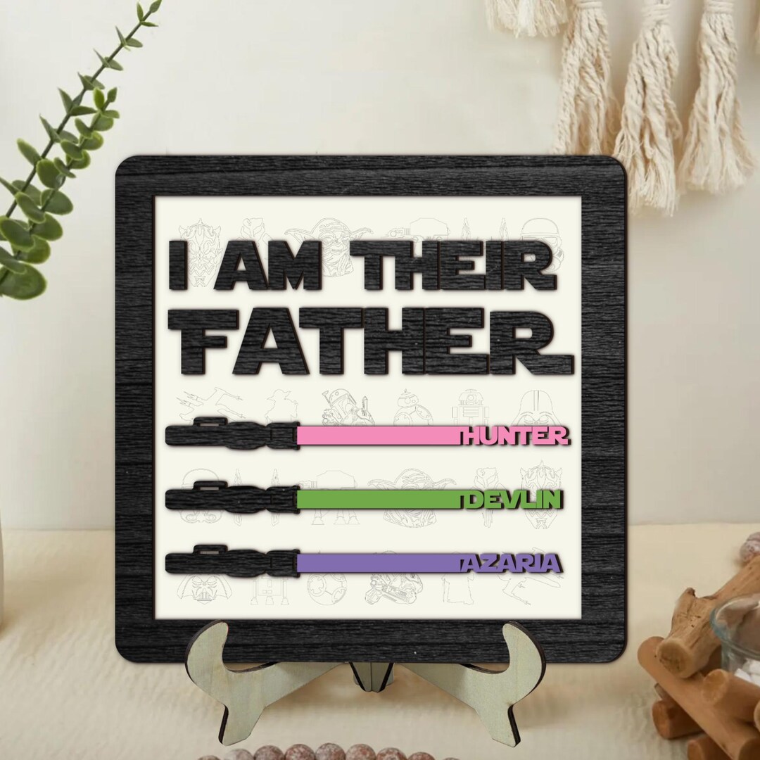 Custom I Am Their Father Sign, Custom Lightsaber Name Sign, Custom Star ...