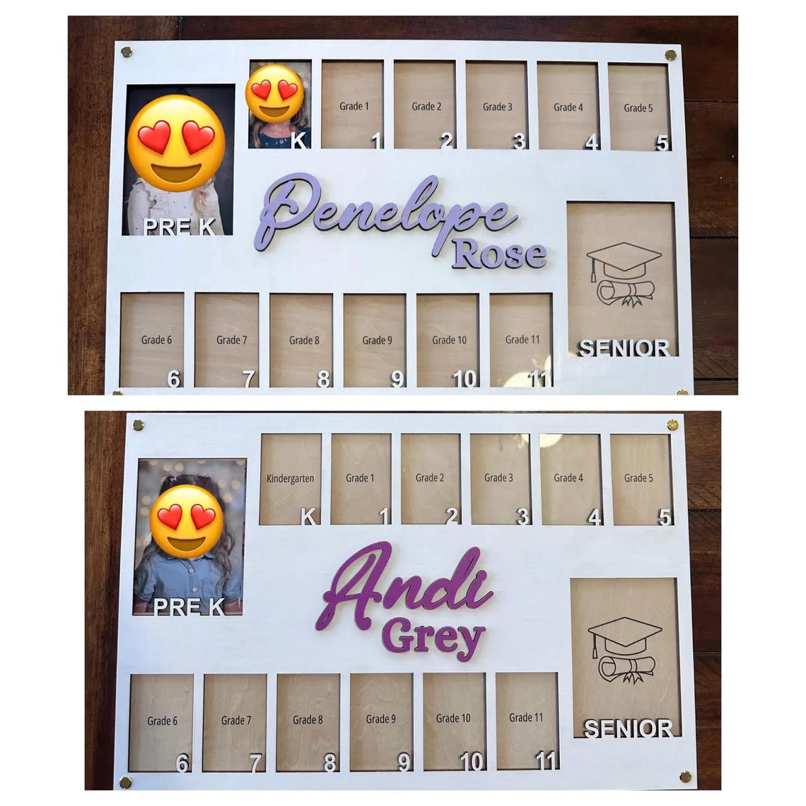 Custom School Years Picture Frame, Pre K to Graduation School Photo ...