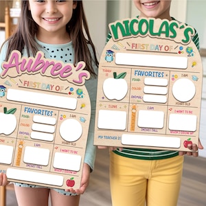 Personalized First and Last Day of School Sign, Back to School Sign for ...