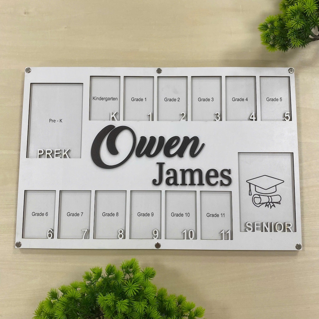 Custom School Years Picture Frame, Pre K to Graduation School Photo ...