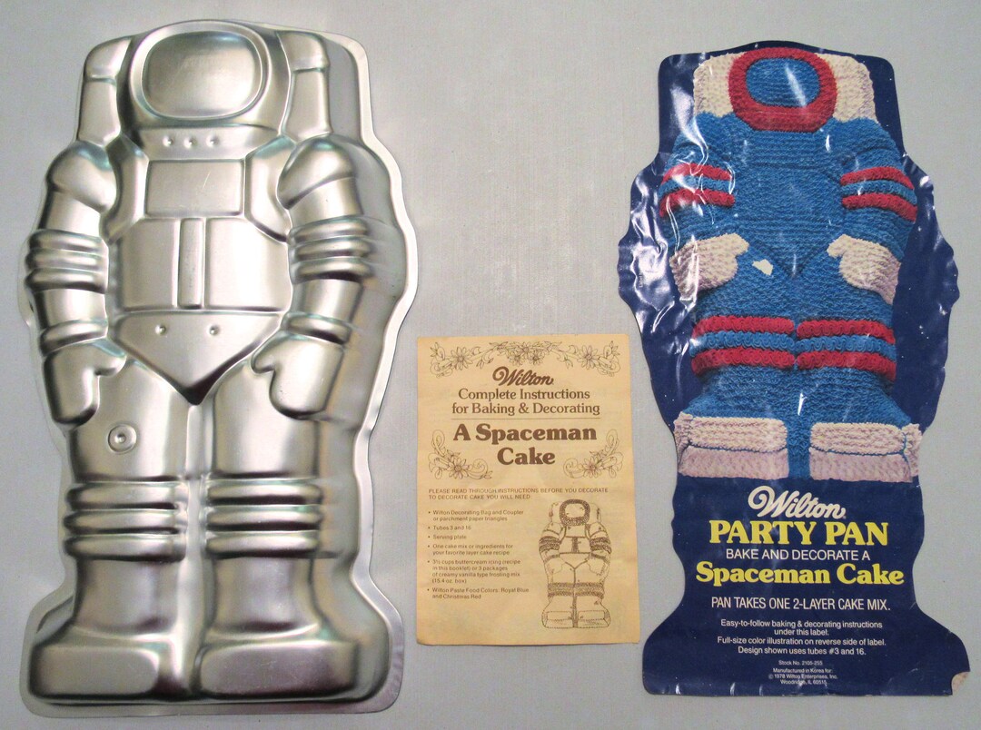 Vintage Wilton Cake Pan A Spaceman 502-2098, Hot Air Balloon 502-3169 ...
