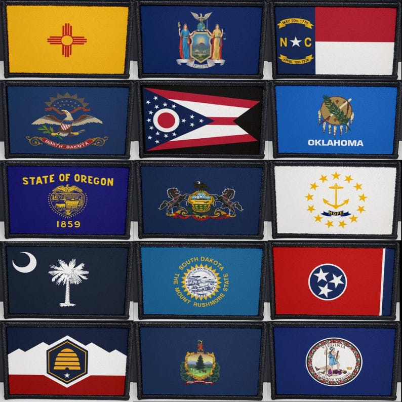 State Flags Morale Patch Custom Tactical Patches Sublimated 2x3 Inch - Etsy