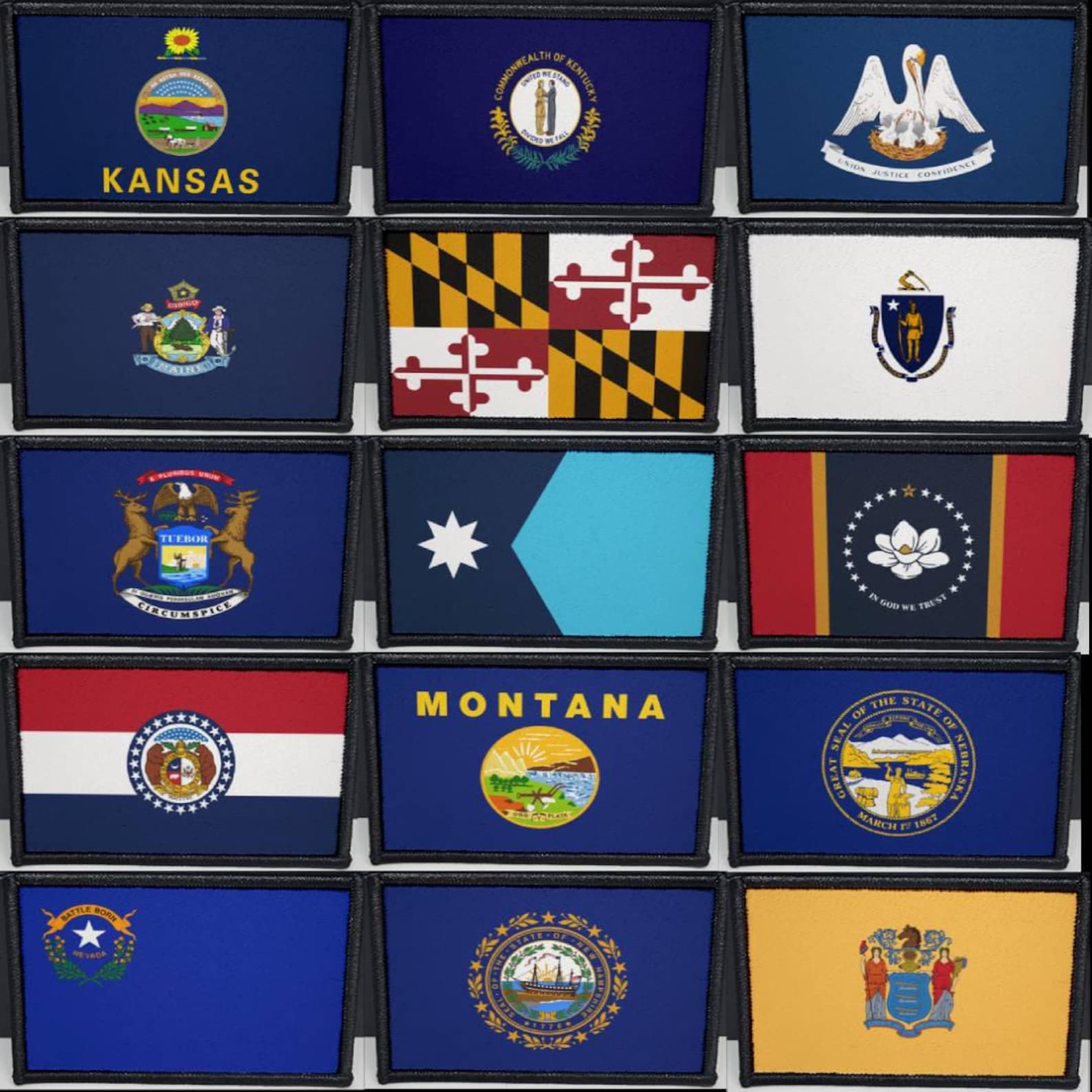 State Flags Morale Patch Custom Tactical Patches Sublimated 2x3 Inch - Etsy