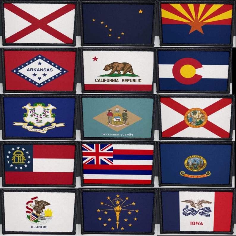State Flags Morale Patch Custom Tactical Patches Sublimated 2x3 Inch - Etsy