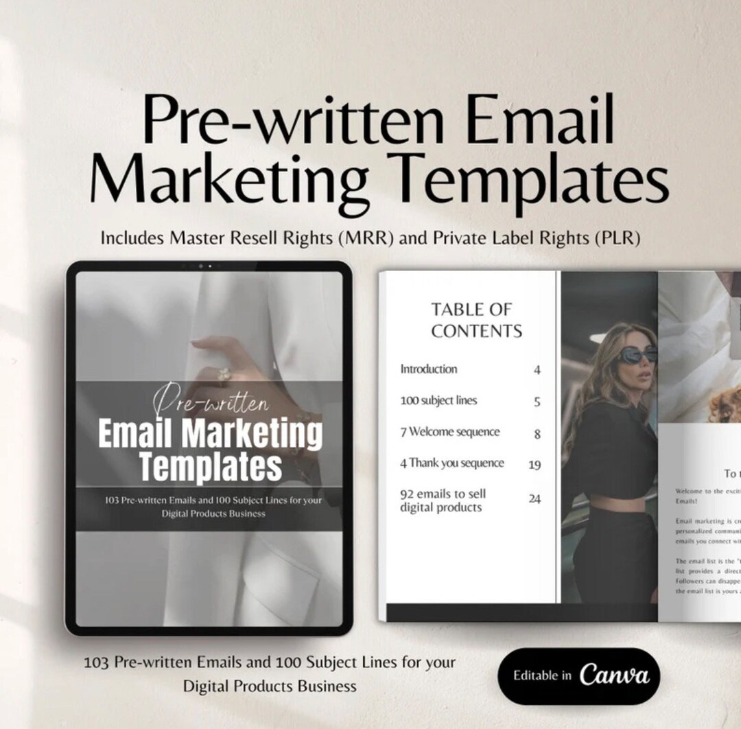 103 Pre Written Email Marketing Templates With MRR and PLR - Etsy