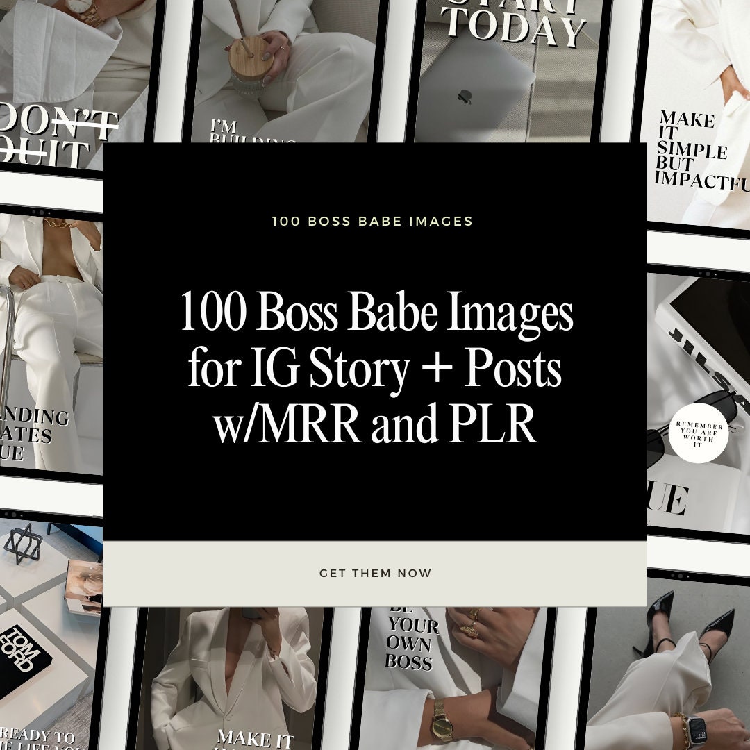 100 Boss Babe Images for IG Story + Posts W/mrr and PLR / With Master ...