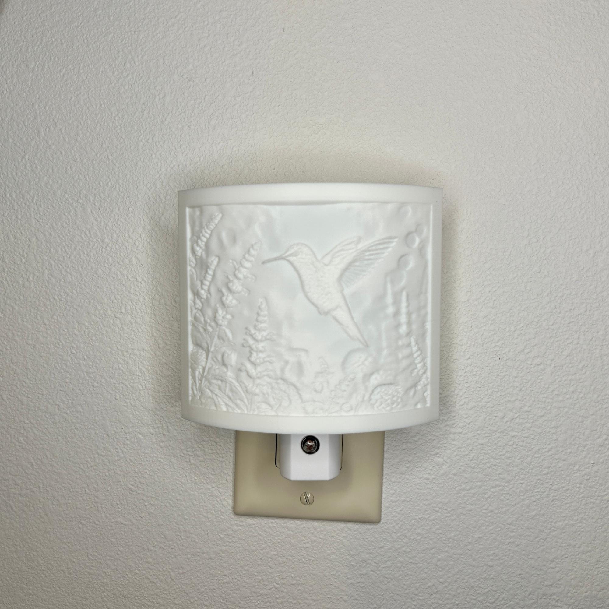 Hummingbird Night Light – Auto On/off Plug-in LED – Floral Wall Decor ...