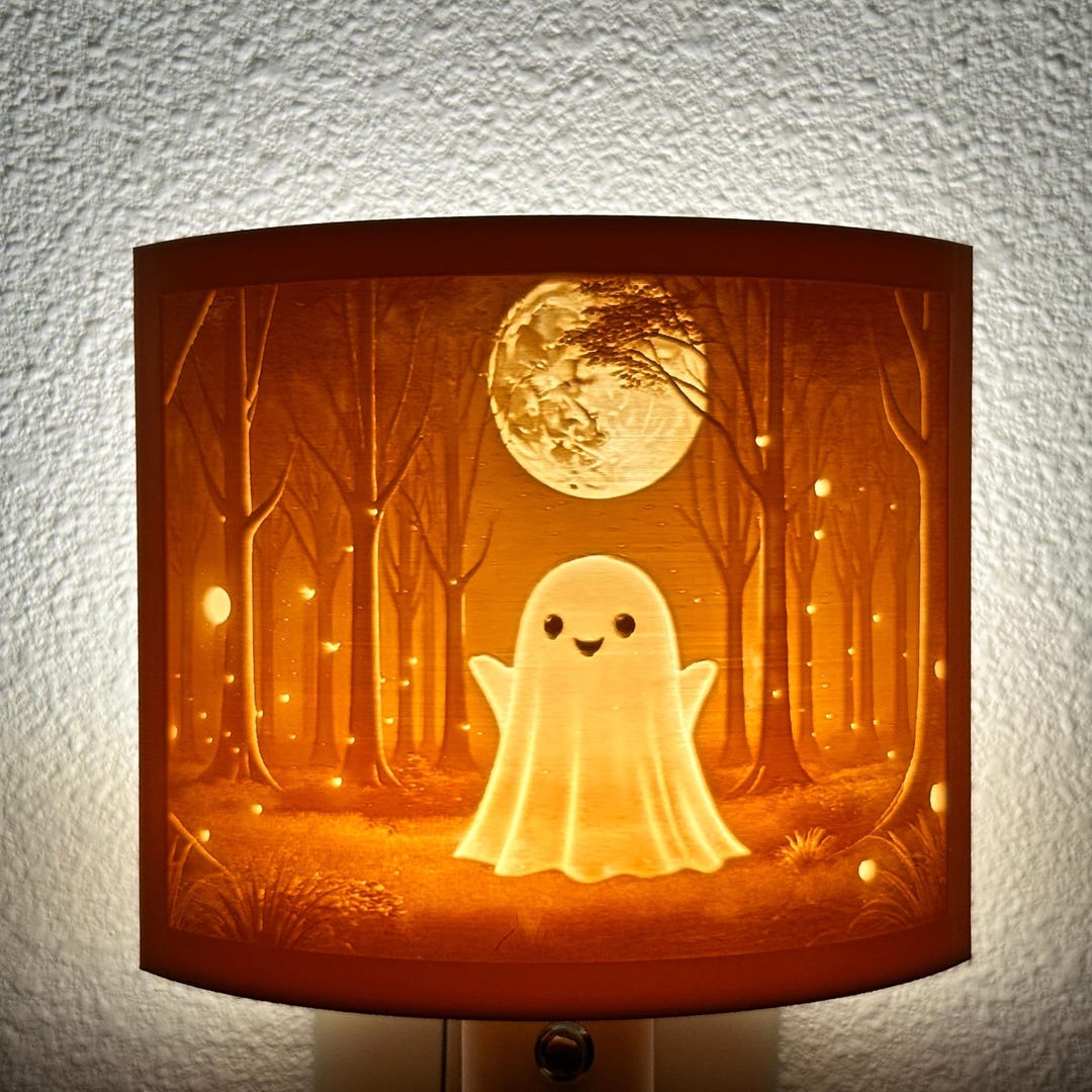 Friendly Ghost Night Light | Whimsical Halloween Home Decor | White or ...