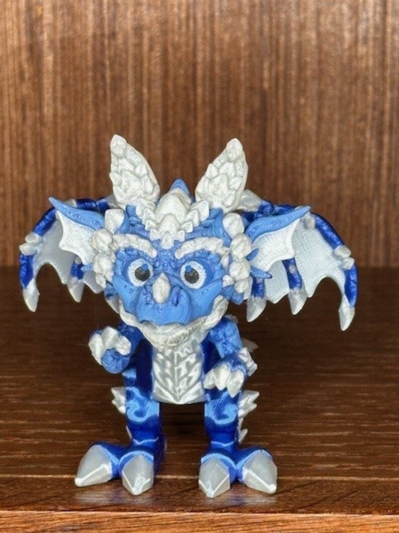 Blizzard Dragon 1 of 5 Cute Posable Dragon Figures - Etsy