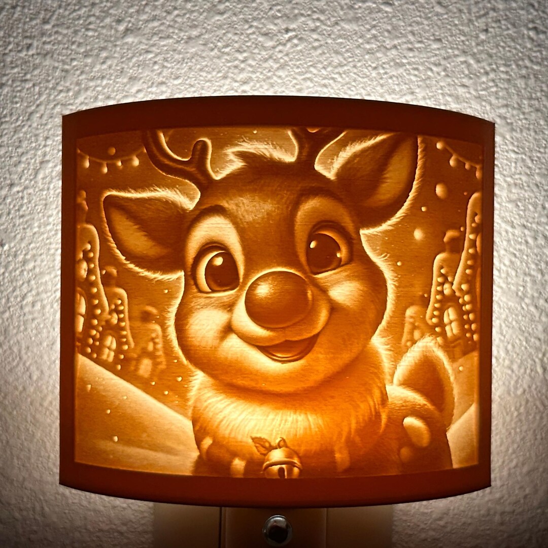 Smiling Rudolph Night Light - Etsy
