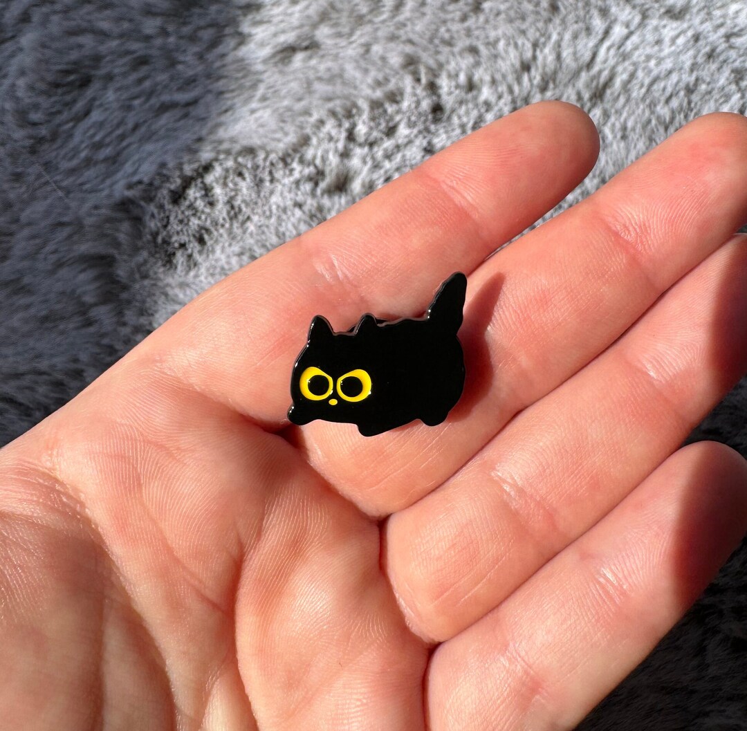Angry Black Cat Cute Enamel Pin Funny Enamel Pin Cute Animal Pin ...