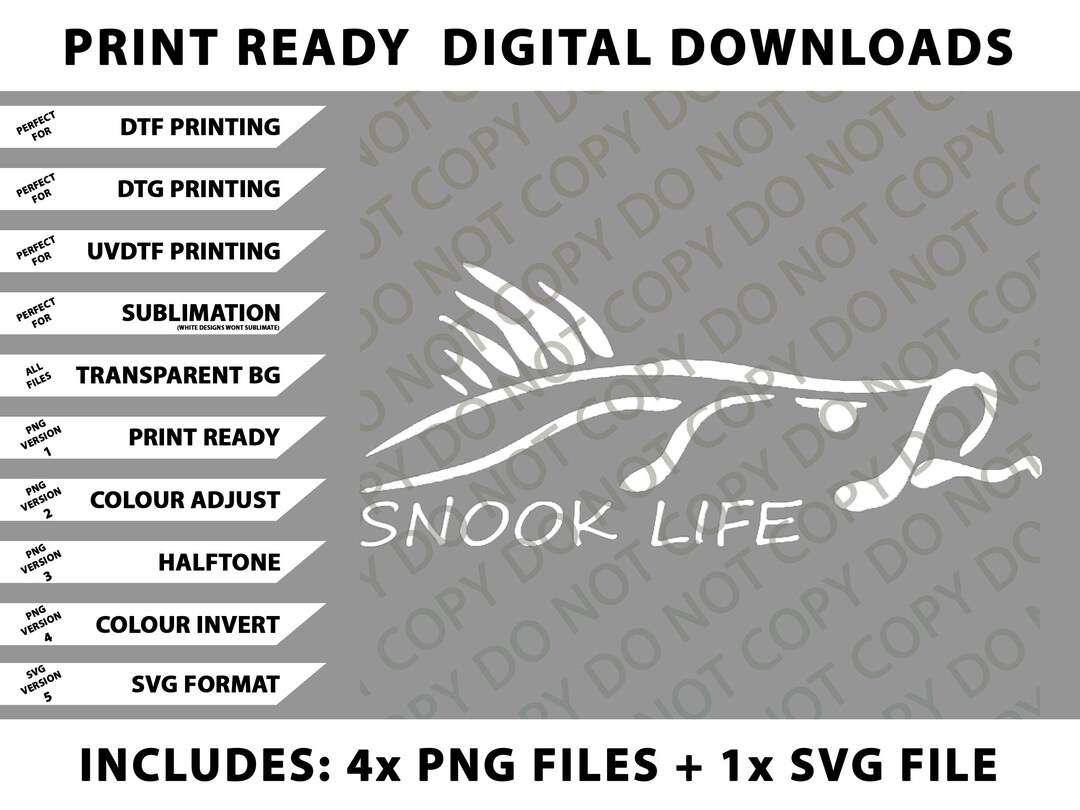 Snook Fishing Saltwater Snook Png Bundle, SVG Files, Digital Downloads ...