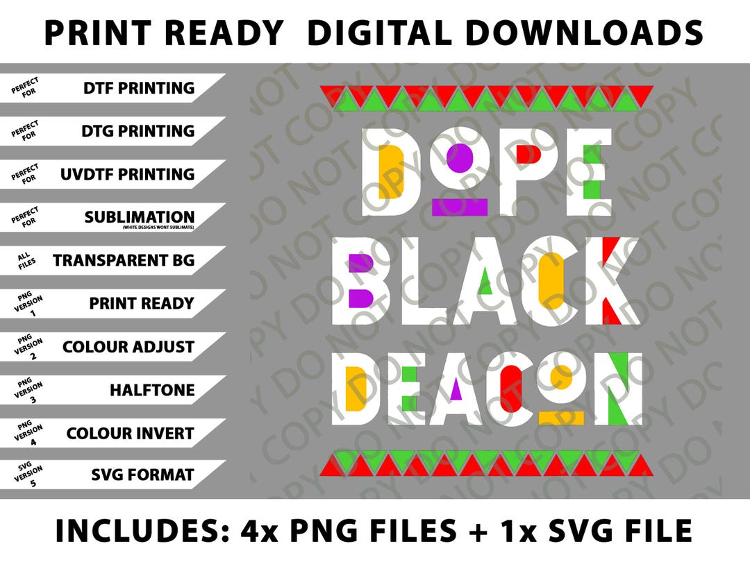 Dope Black Deacon African American Job Proud Profession Png Bundle, SVG ...
