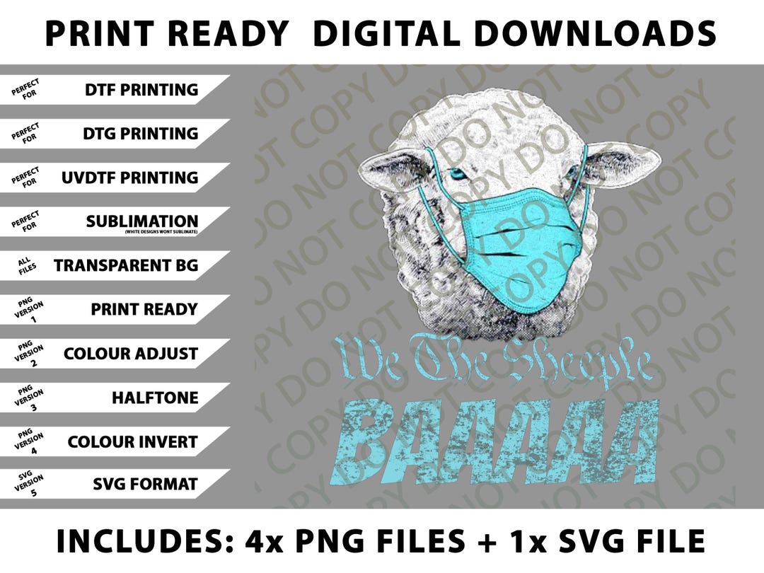 We the Sheeple Funny Good Little Sheep Wear Their Mask Png Bundle, SVG ...