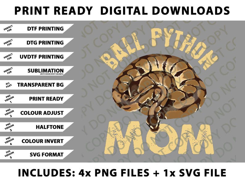 Ball Python Mom Snake Png Bundle, SVG Files, Digital Downloads - Etsy