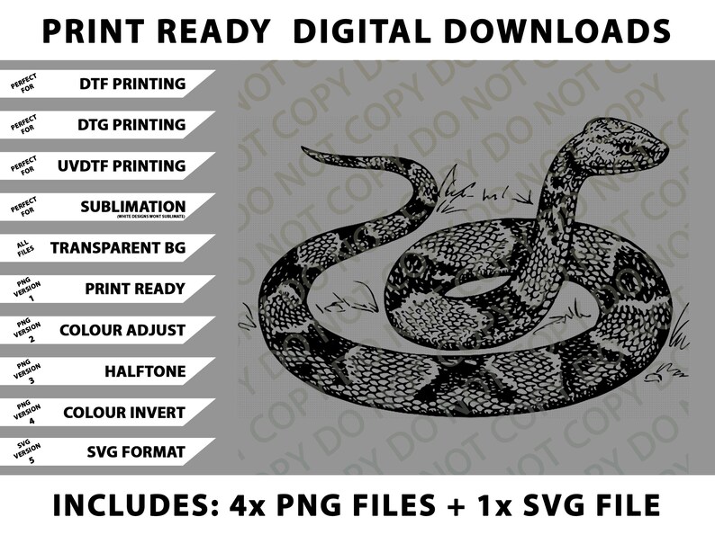 Copperhead Snake Graphic Png Bundle, SVG Files, Digital Downloads - Etsy