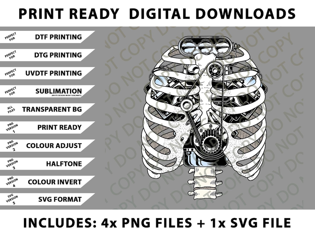 Mechanic Car Engineer Skeleton Mechanics Png Bundle, SVG Files, Digital ...