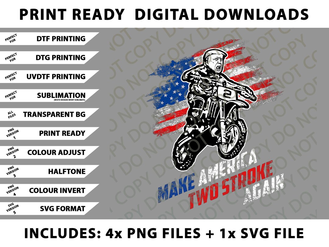 Make America Two Stroke Again Biker for Trump Motorcycle Png Bundle ...