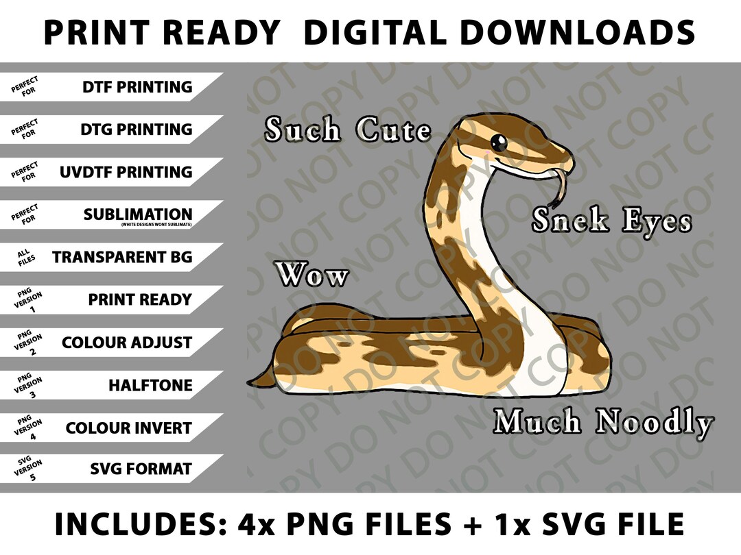 Cute Ball Python Snake Png Bundle, SVG Files, Digital Downloads - Etsy
