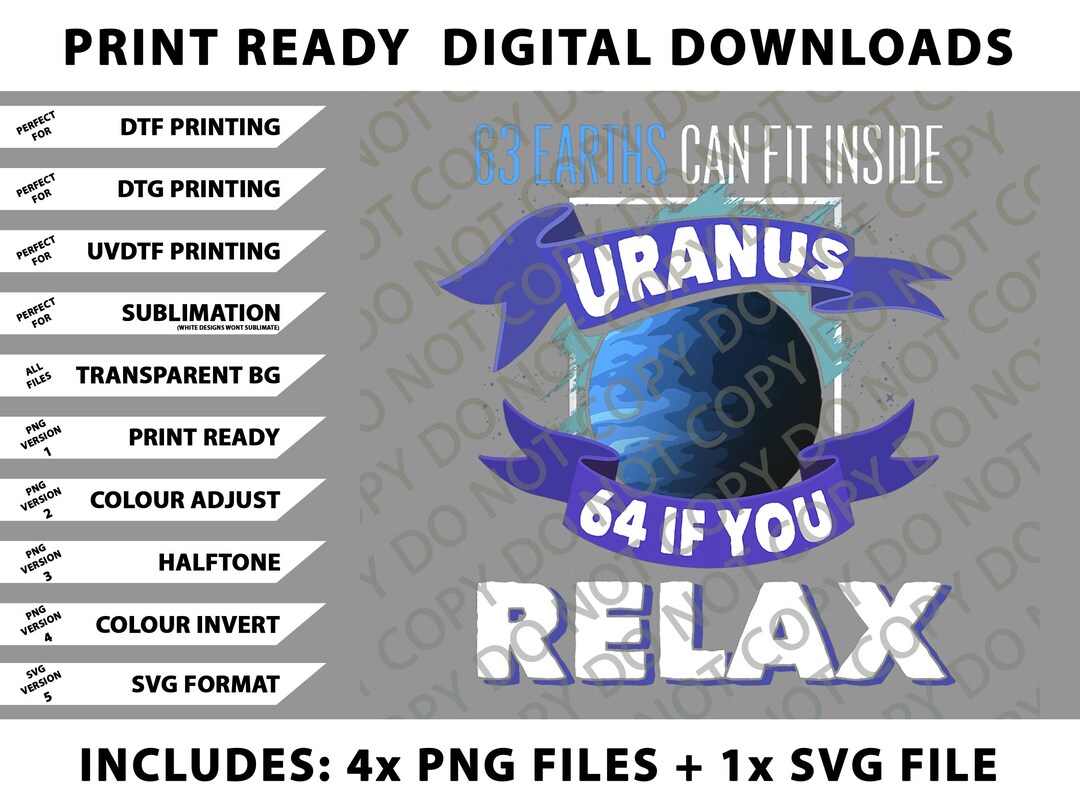 63 Earths Can Fit Inside Uranus, Astronomy Humor Png Bundle, SVG Files ...