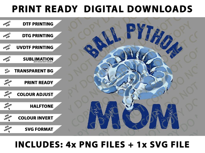 Ball Python Mom Snake Png Bundle, SVG Files, Digital Downloads - Etsy