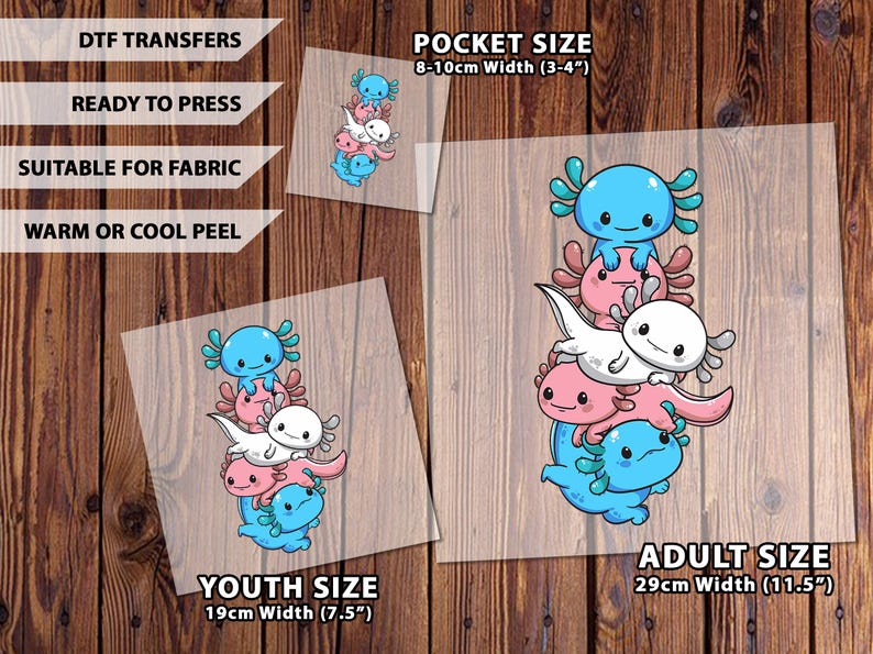 Subtle Transgender Pride Flag Kawaii Axolotl LGBTQ Trans Dtf Transfer ...