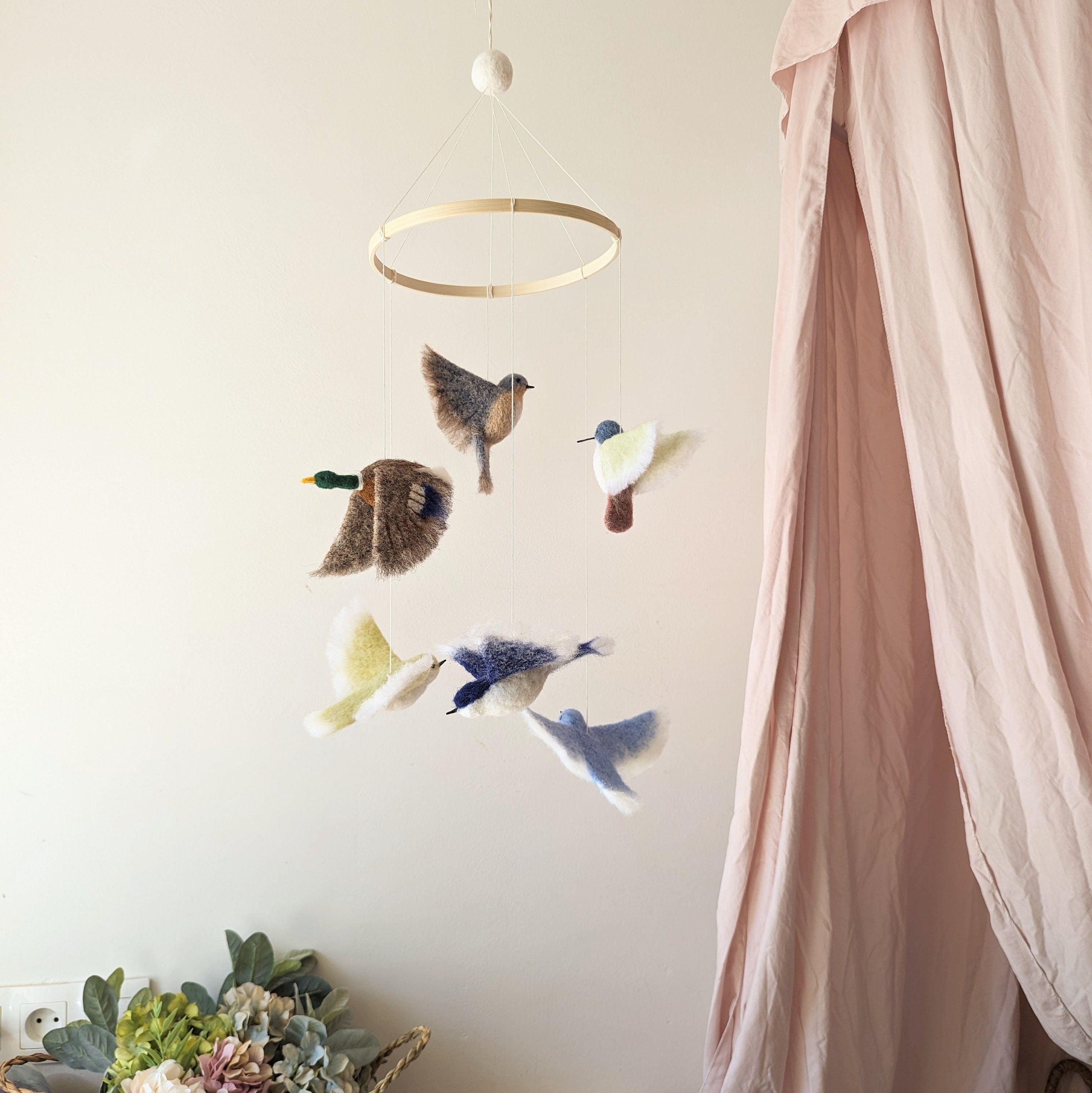 Nursery Mobile, Ducks Baby Mobile, Birds Baby Mobile, Bird Mobile for ...
