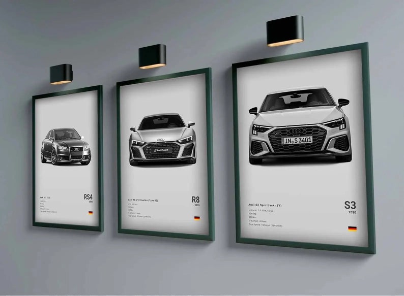 German Cars Rs3 Car Photography Poster Aesthetic Luxury R8 C8 Supercar ...