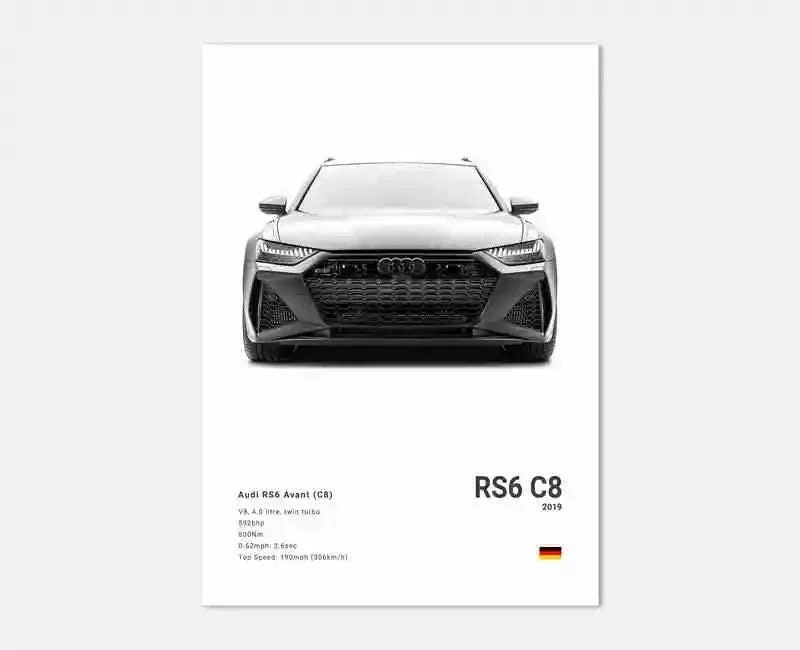 German Cars Rs3 Car Photography Poster Aesthetic Luxury R8 C8 Supercar ...