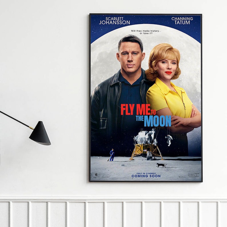 Fly Me to the Moon 2024 Movie Poster, Canvas Print, Art Poster for Gift ...