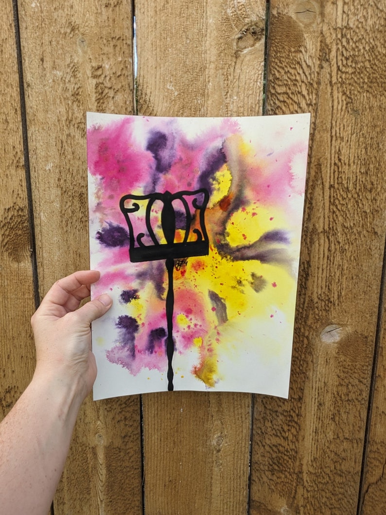 Original Music Stand Painting, Music Art, Gift for Musician, Gift for ...