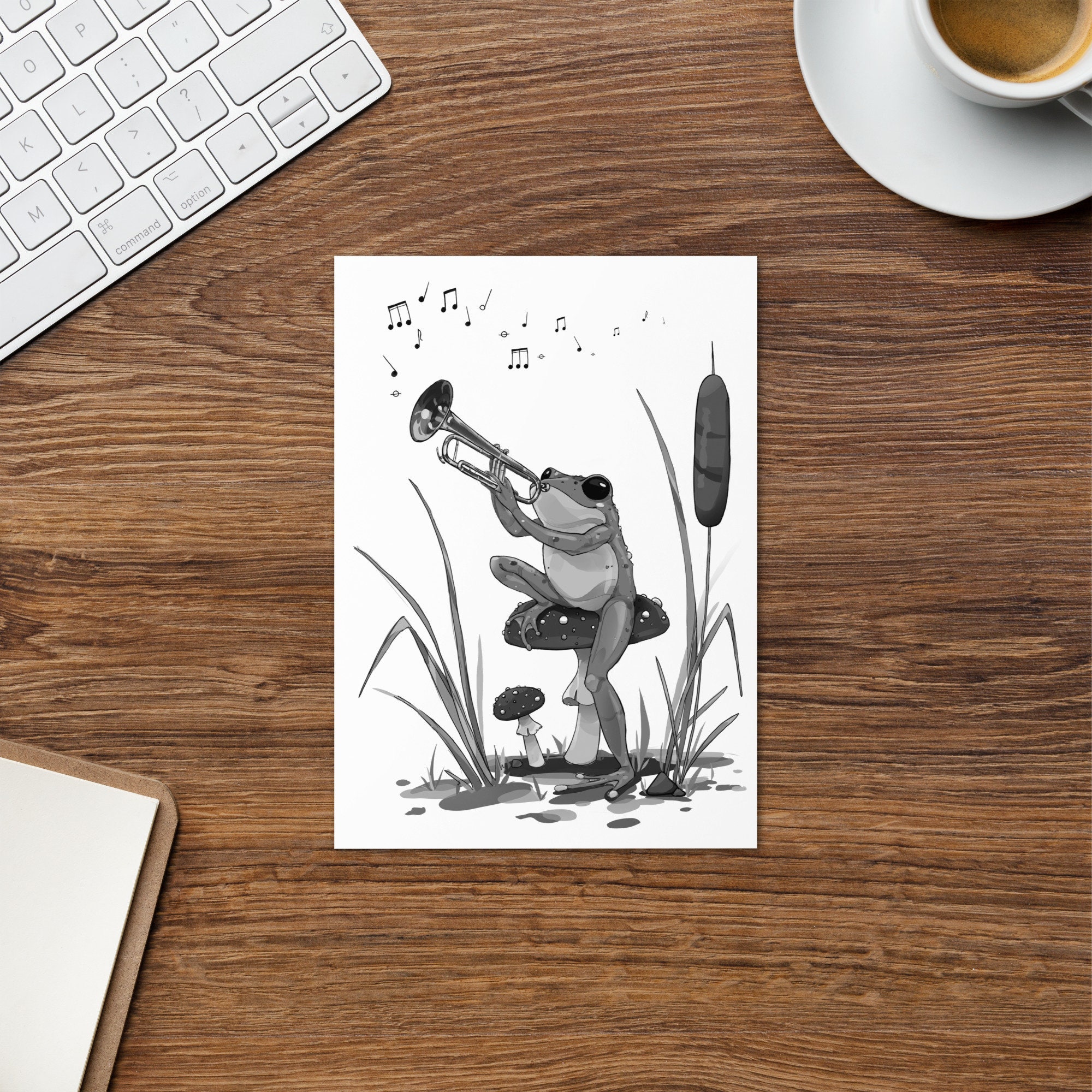 Trumpet Greeting Card for Musician, Frog Playing Trumpet, Thank You ...