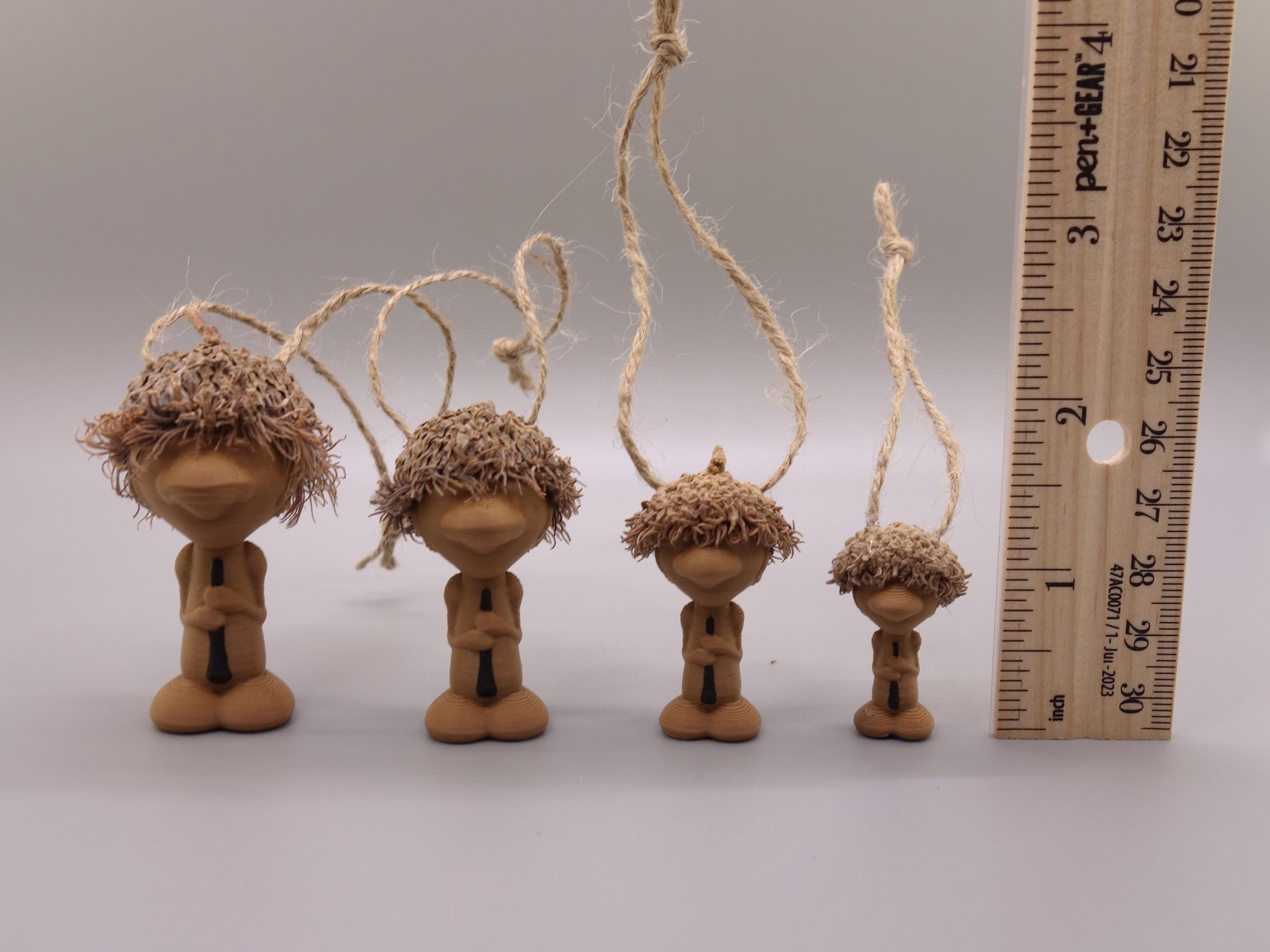 Acorn Elf Musician Ornament: 3D Printed With Wood PLA, Hand-painted ...