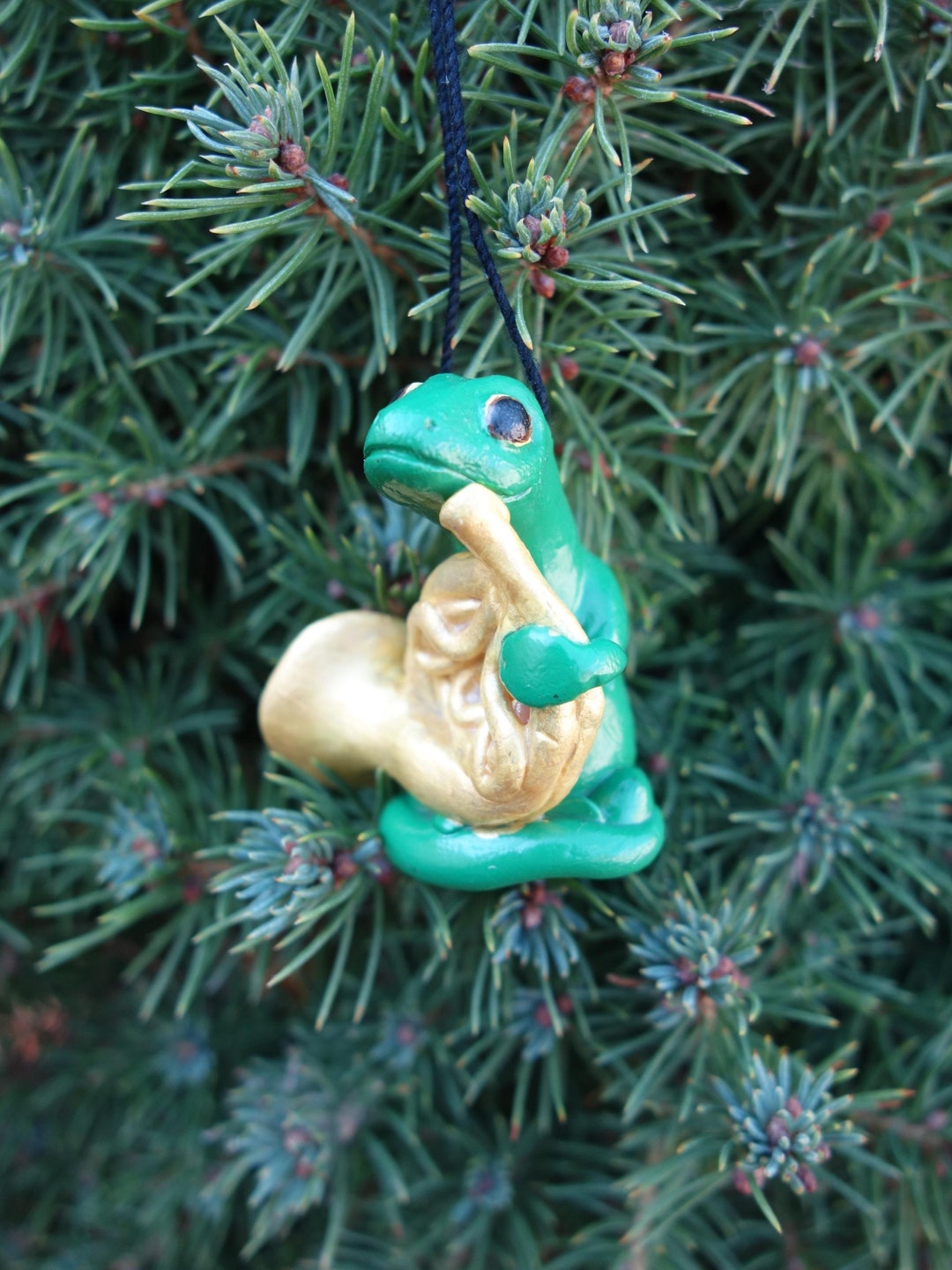 French Horn Ornament for Music Lover Gift, Clay Lizard Figurine ...