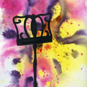 Original Music Stand Painting, Music Art, Gift for Musician, Gift for ...