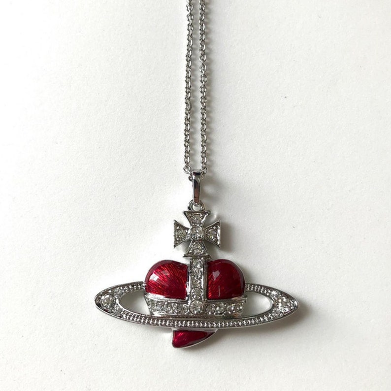 New in Box Vivienne Westwood Necklaces,large CZ Diamond Red Heart ...