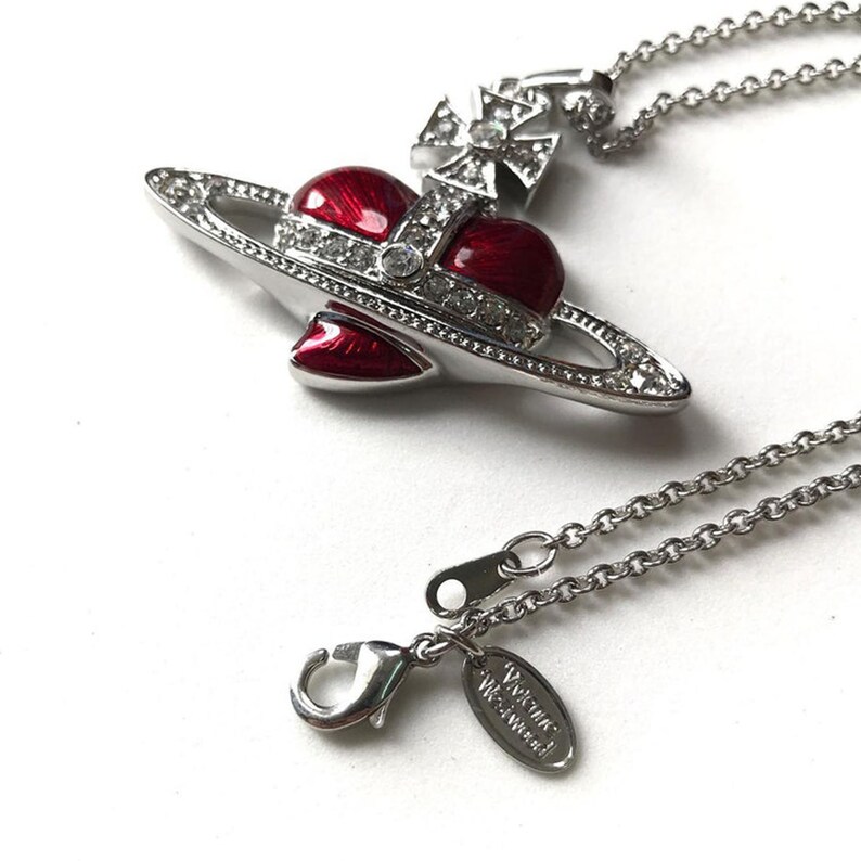 New in Box Vivienne Westwood Necklaces,large CZ Diamond Red Heart ...