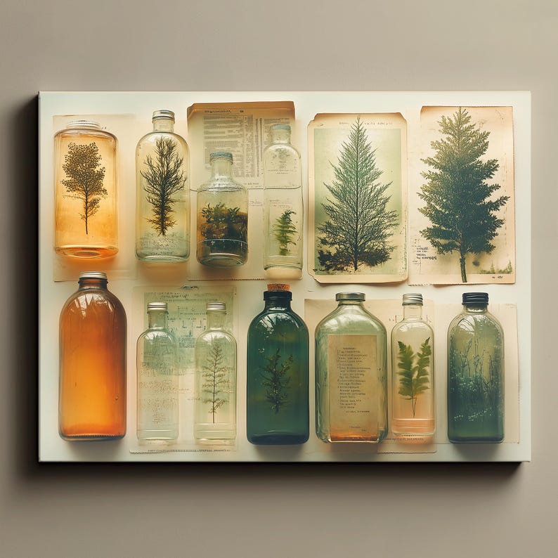 Vintage Botanical Specimen Canvas Art, Nature-inspired Decor, Preserved ...