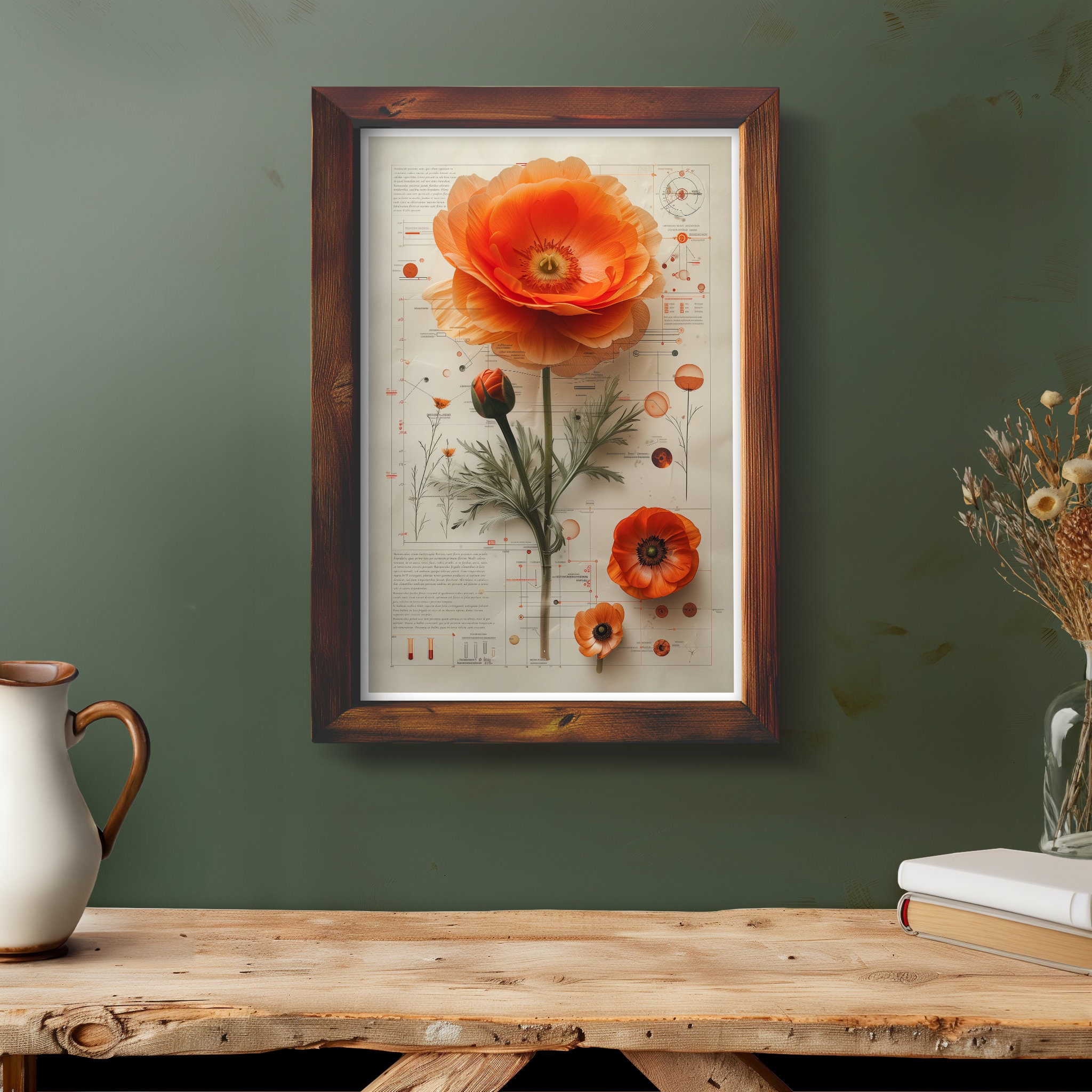 Floral Print Ranunculus Scientific Botanical Flower Print Floral Poster ...