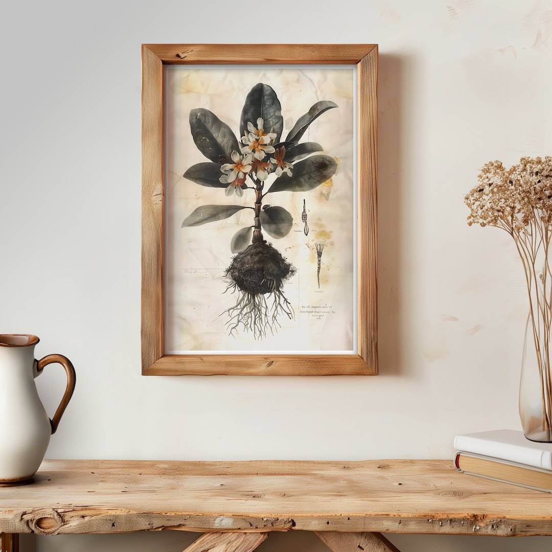Floral Art Neutral Botanical Plant Art Flower Gift Print Trendy ...