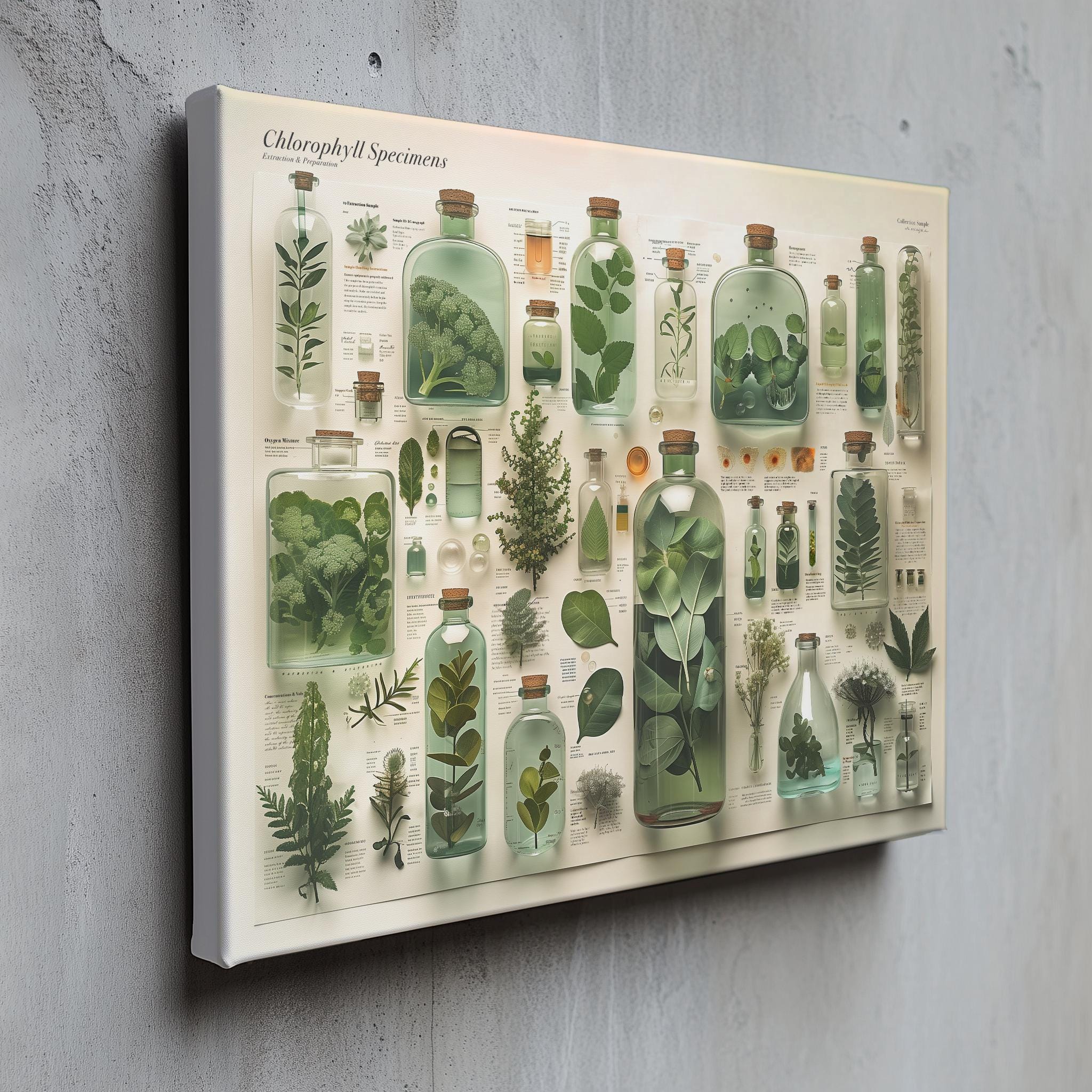 Chlorophyll Specimens Botanical Poster, Scientific Plant Art for Home ...