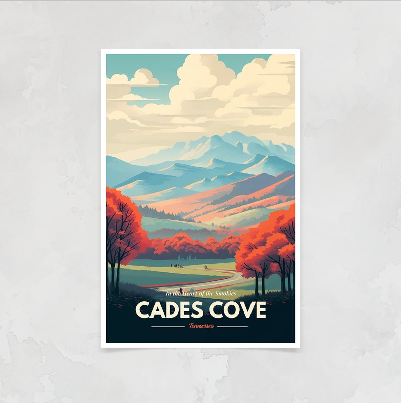 Cades Cove Poster National Park Wall Art Digital Landscape Print the ...
