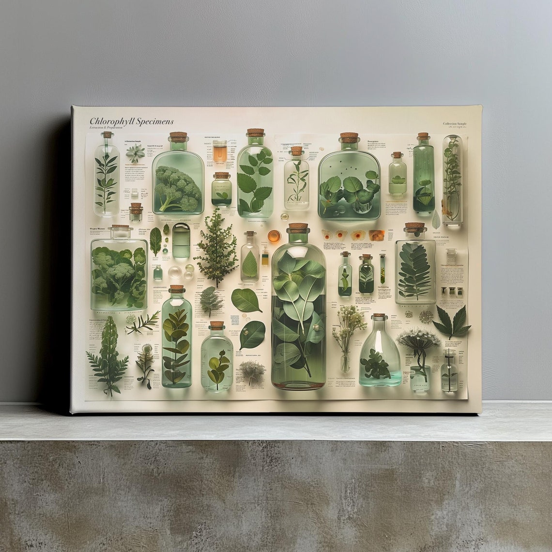 Chlorophyll Specimens Botanical Poster, Scientific Plant Art for Home ...