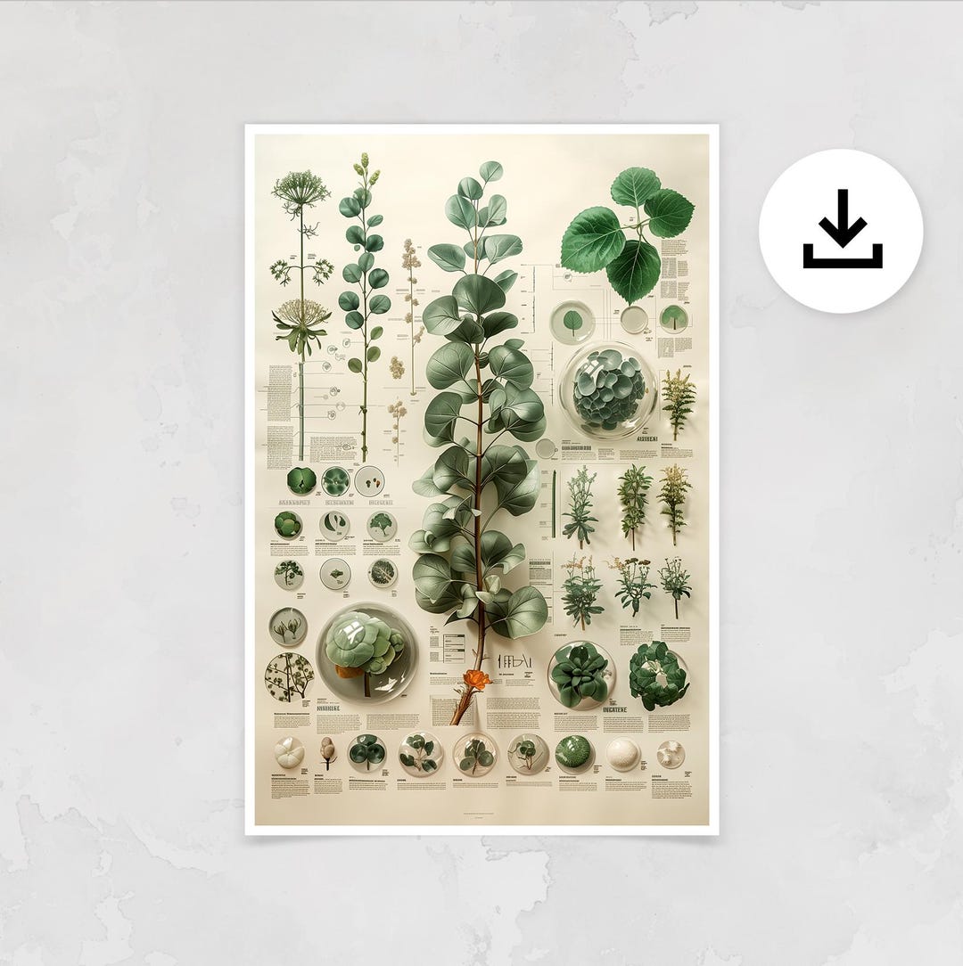 24x36 PRINTABLE Chlorophyll Science Print, Botanical Gift Poster ...