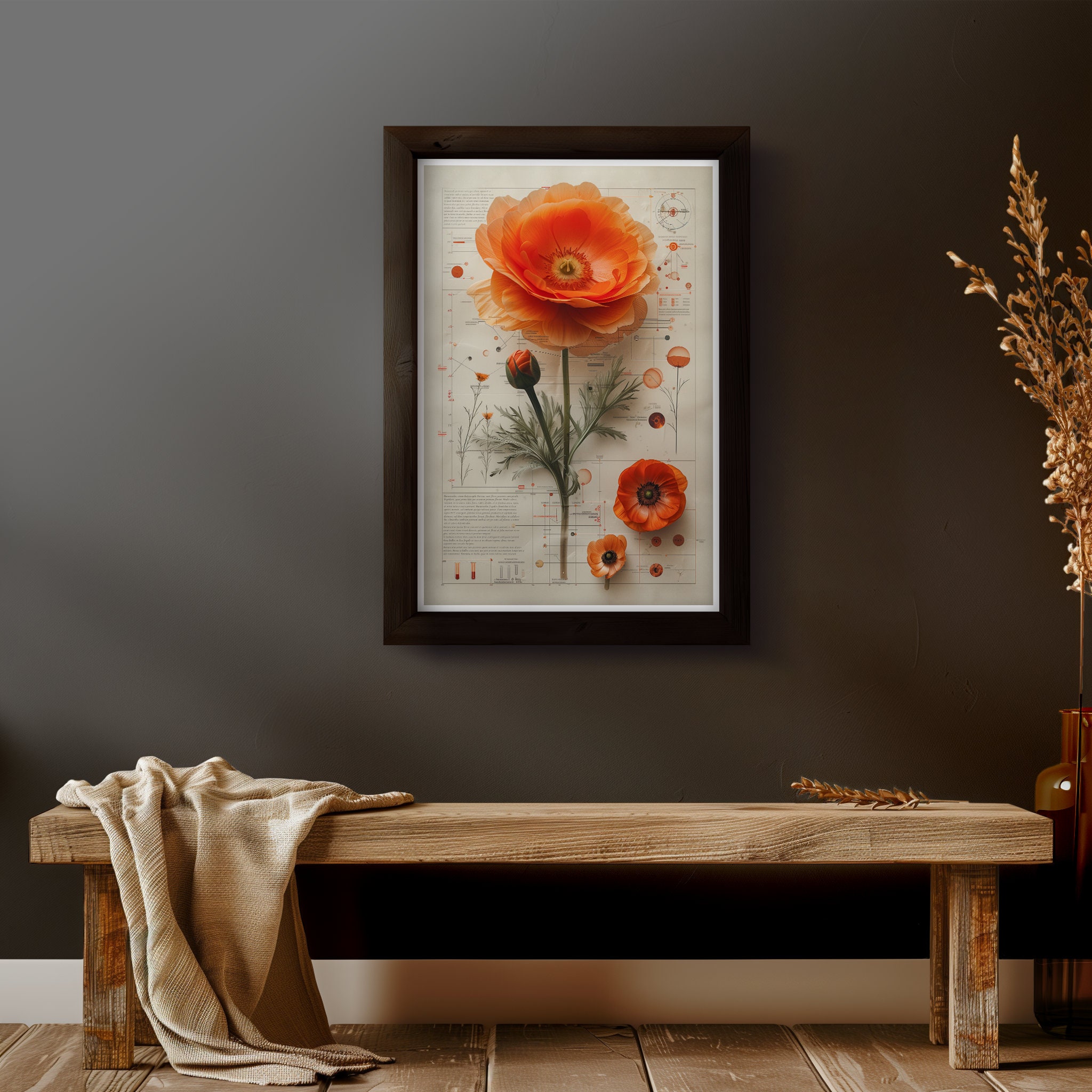 Floral Print Ranunculus Scientific Botanical Flower Print Floral Poster ...