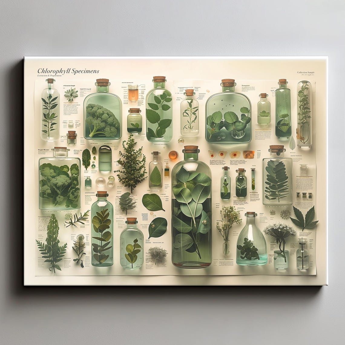 Chlorophyll Specimens Botanical Poster, Scientific Plant Art for Home ...