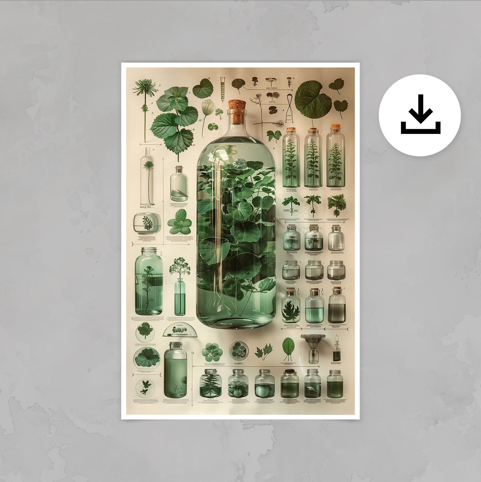 24x36 PRINTABLE Wall Art, Chlorophyll Science Print, Botanical Gift ...