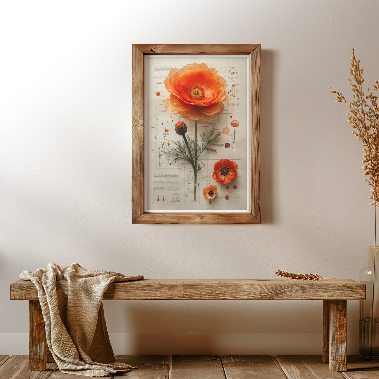Floral Print Ranunculus Scientific Botanical Flower Print Floral Poster ...